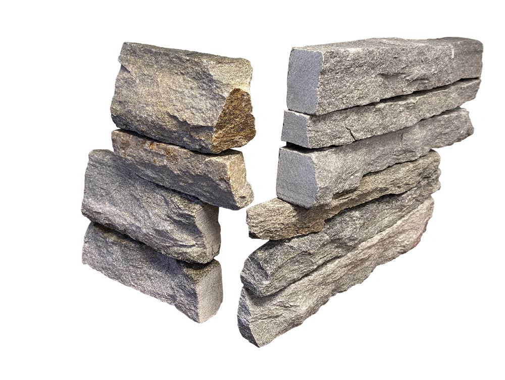 Grey Rockface 8 x 16 Stack Stone Corner – Nevada Hardscape Supply